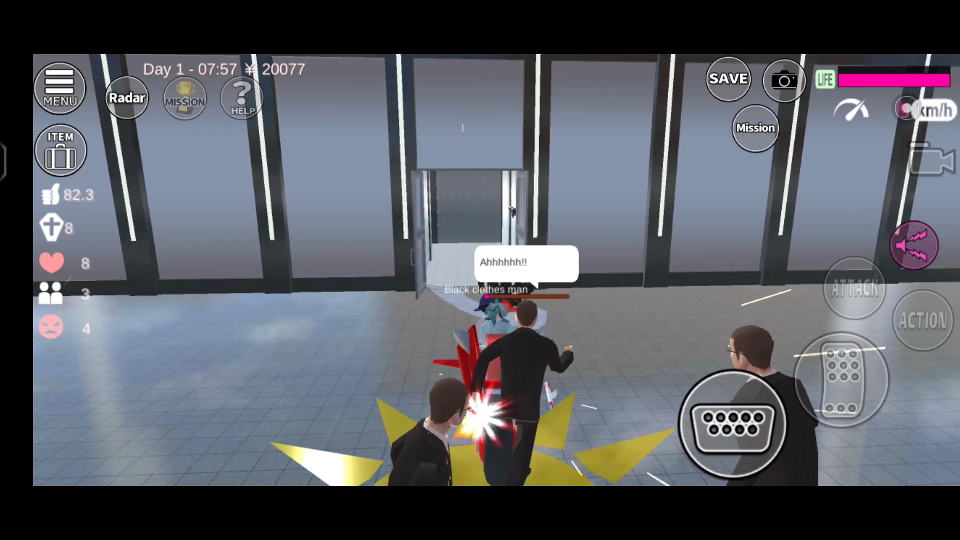 [樱花校园模拟器]无伤速通黑帮