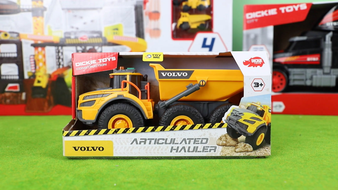 工程车车模玩具:沃尔沃卡车声光玩具拆箱