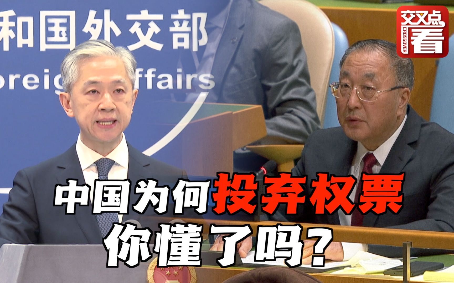 联大乌克兰局势决议草案 中国为何投弃权票?汪文斌和张军详细解释