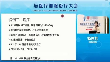 释疑CAR-T细胞治疗,陆道培团队杨君芳教授典型临床案例分析