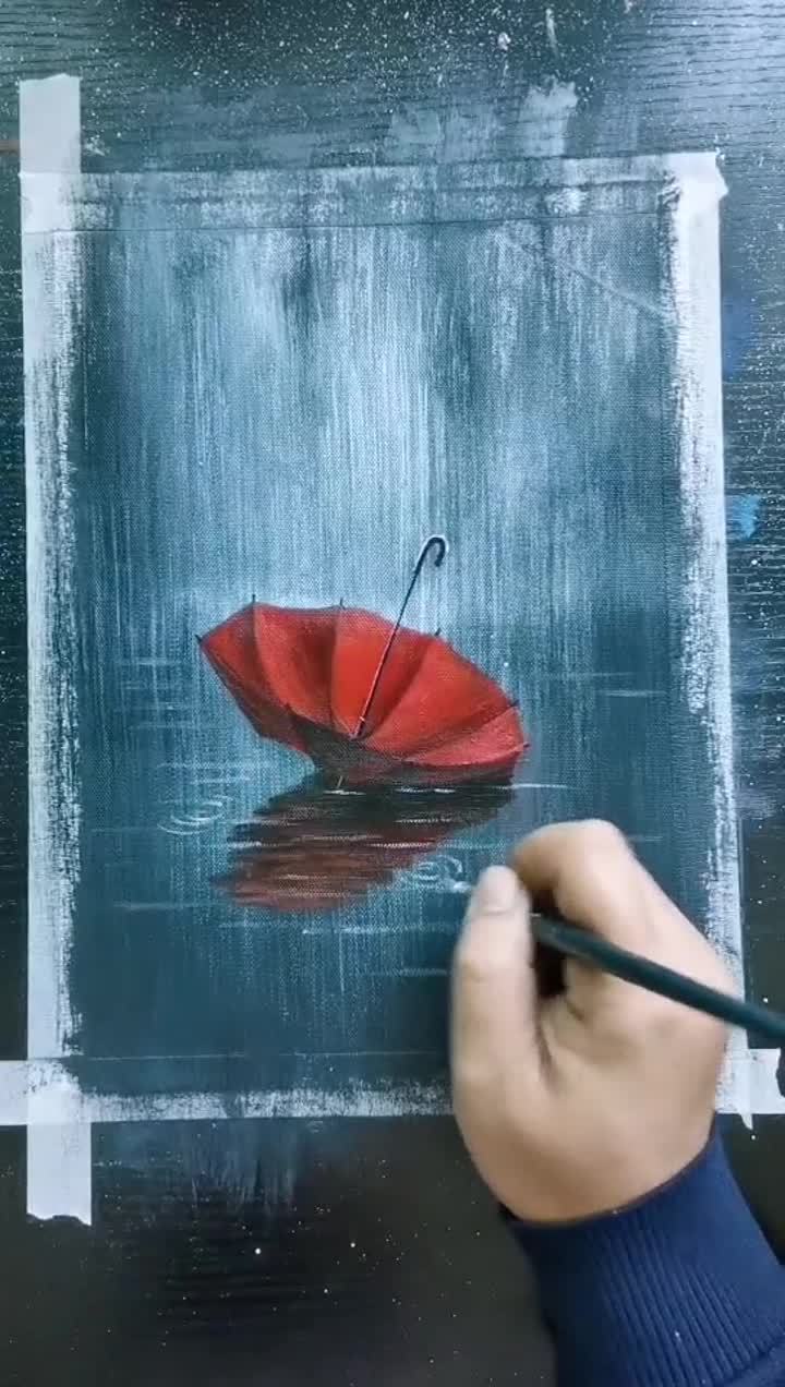 原创手绘 多多支持!画画 丙烯画 手绘 想画就画 油画 雨天