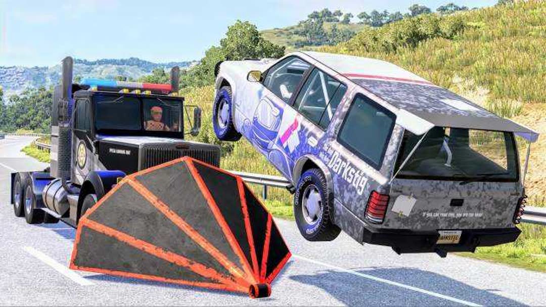 BeamNG:令人舒适的警匪追逐,超强警察车队vs机智老司机