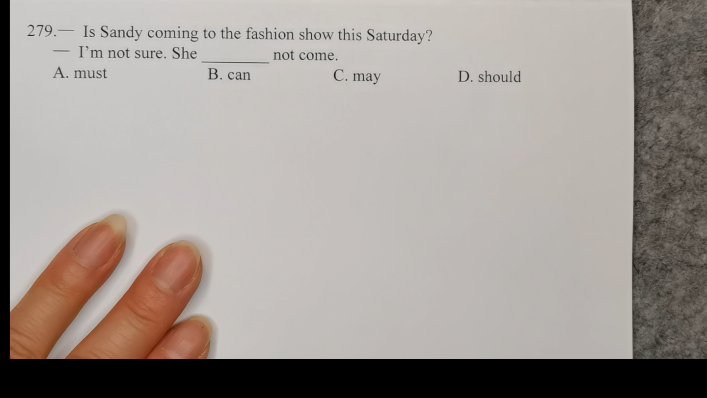 初中英语解题技巧279--情态动词否定形式的用法。