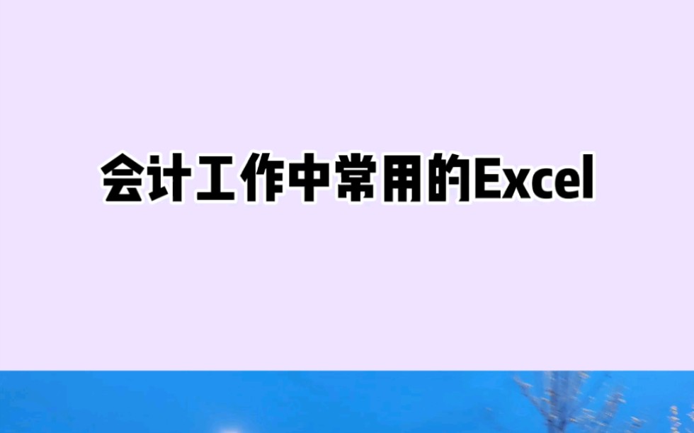 会计工作中常用的Excel