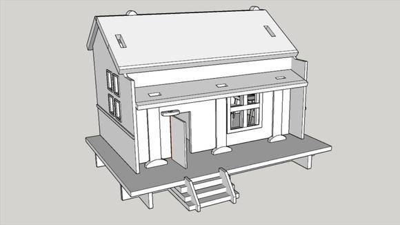山村小房子在SU里如何快速完成