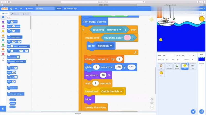 大毛小毛玩转Scratch编程-小猫钓鱼(2)