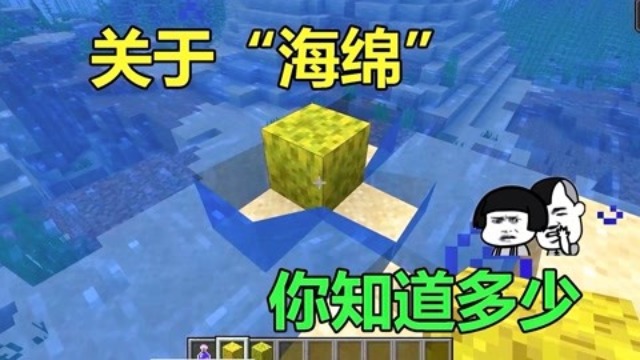 我的世界:mc里关于海绵的冷知识,两种方法教你烘干海绵!