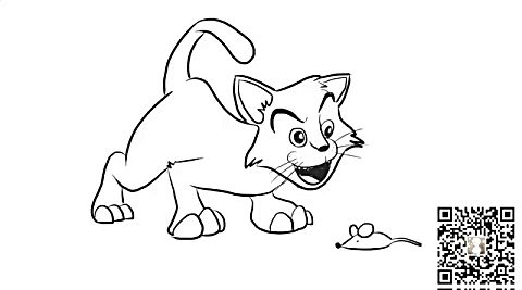 五分钟简单画完一只猫和老鼠幼儿亲子简笔画