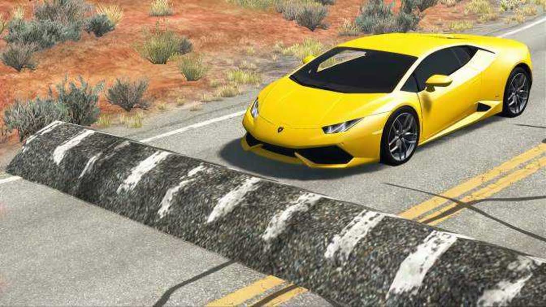 司机不看路,兰博基尼开足马力径直冲向超大减速带,车祸模拟器28