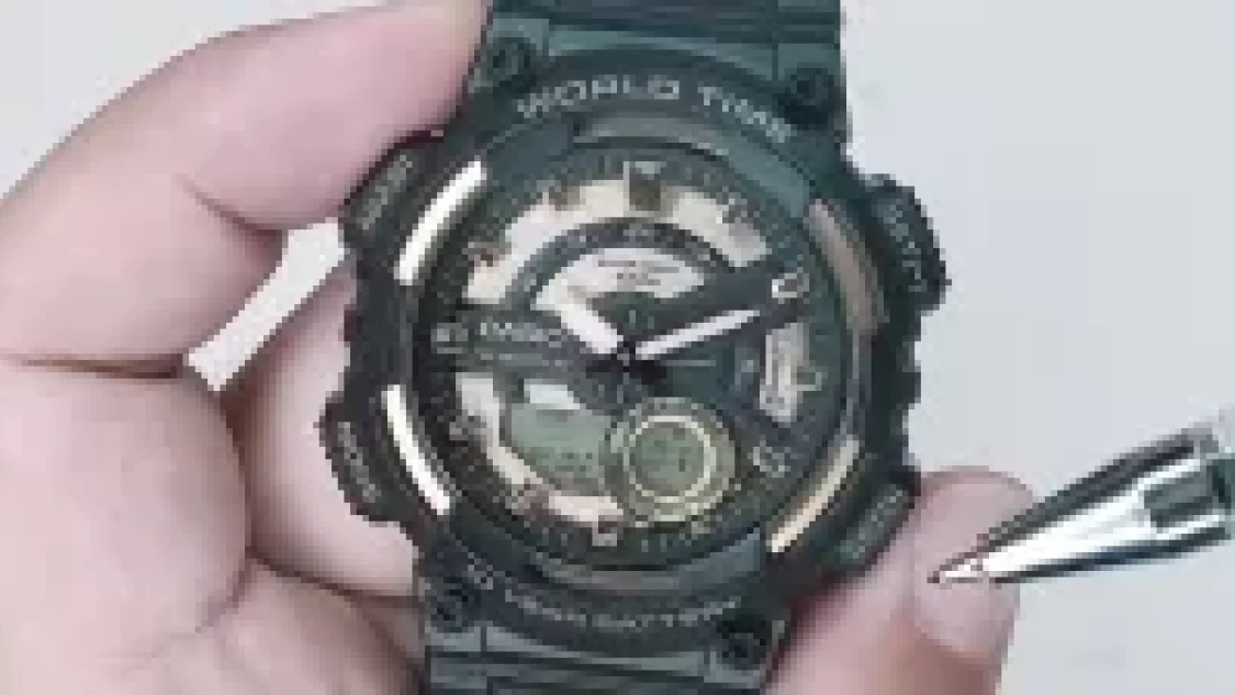 卡西欧双显电子表AEQ-110BW调表