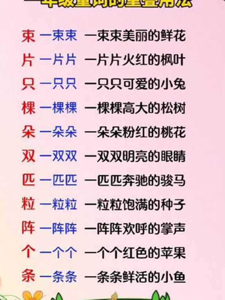 一年级量词#每天学习一点点 #一年级语文 #词语积累