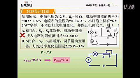 【万唯教育】物理—动态电路中极值、范围的相关计算
