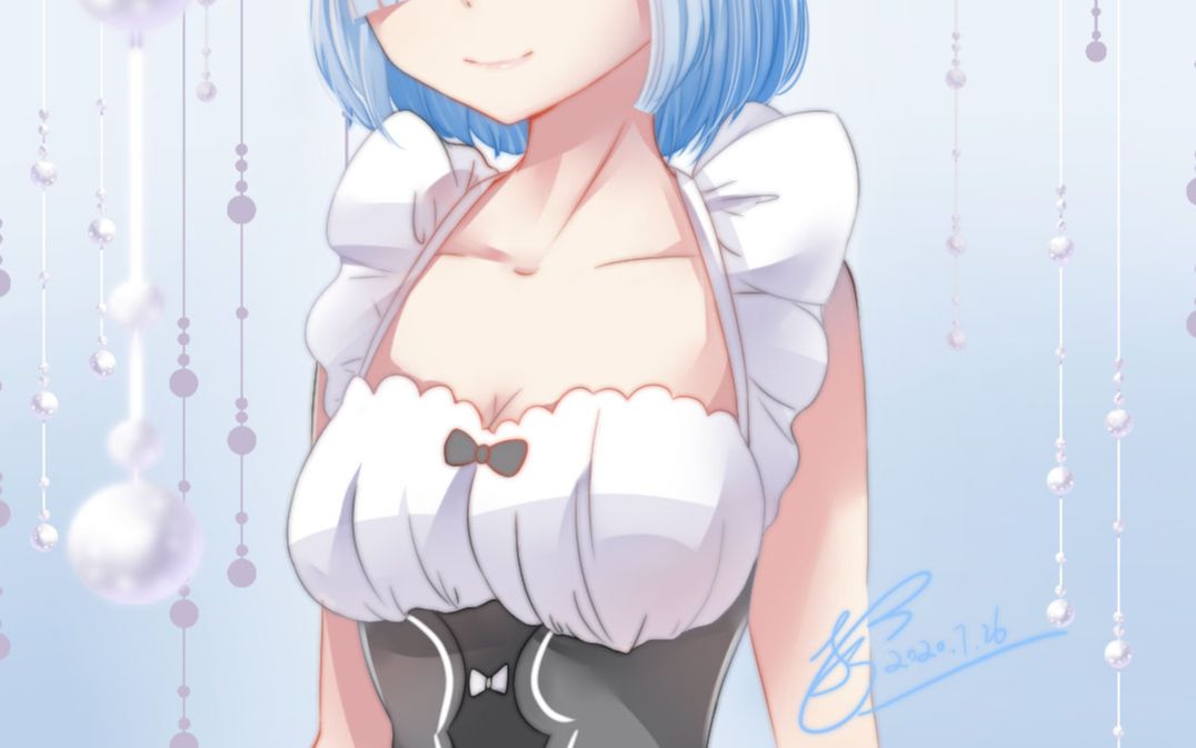 【绘画过程】画一个美丽蕾姆吧~