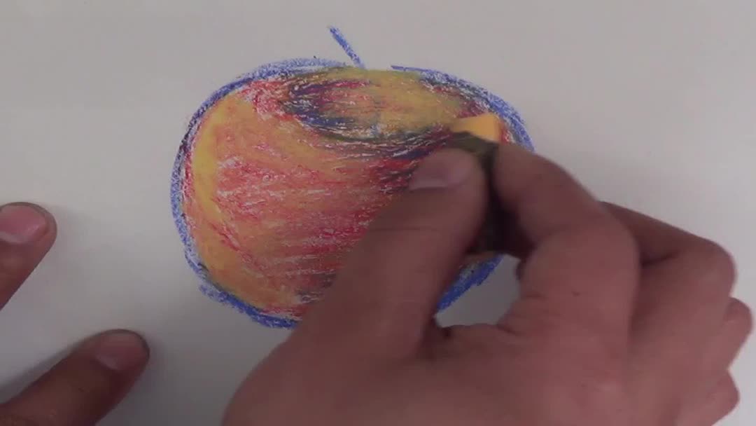 油画棒涂色技法(立体画法)