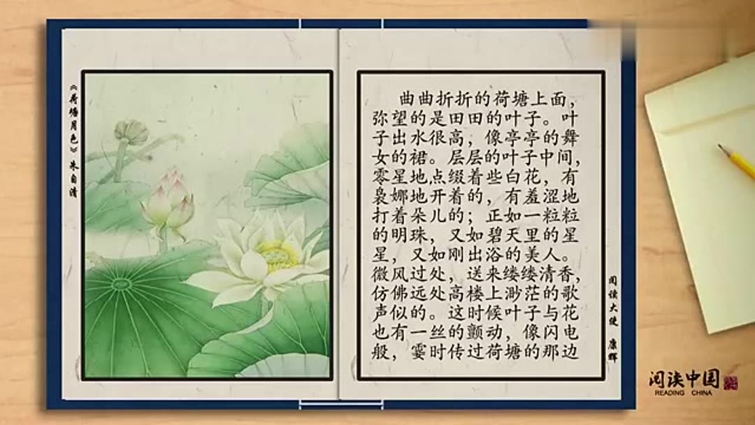 当朗读者遇上央视播音员,朗诵朱自清《荷塘月色》,感情拿捏到位