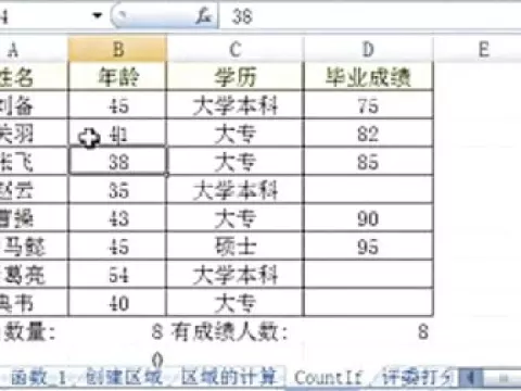 offices视频动画教程Excel2007之函数(2):计数函数