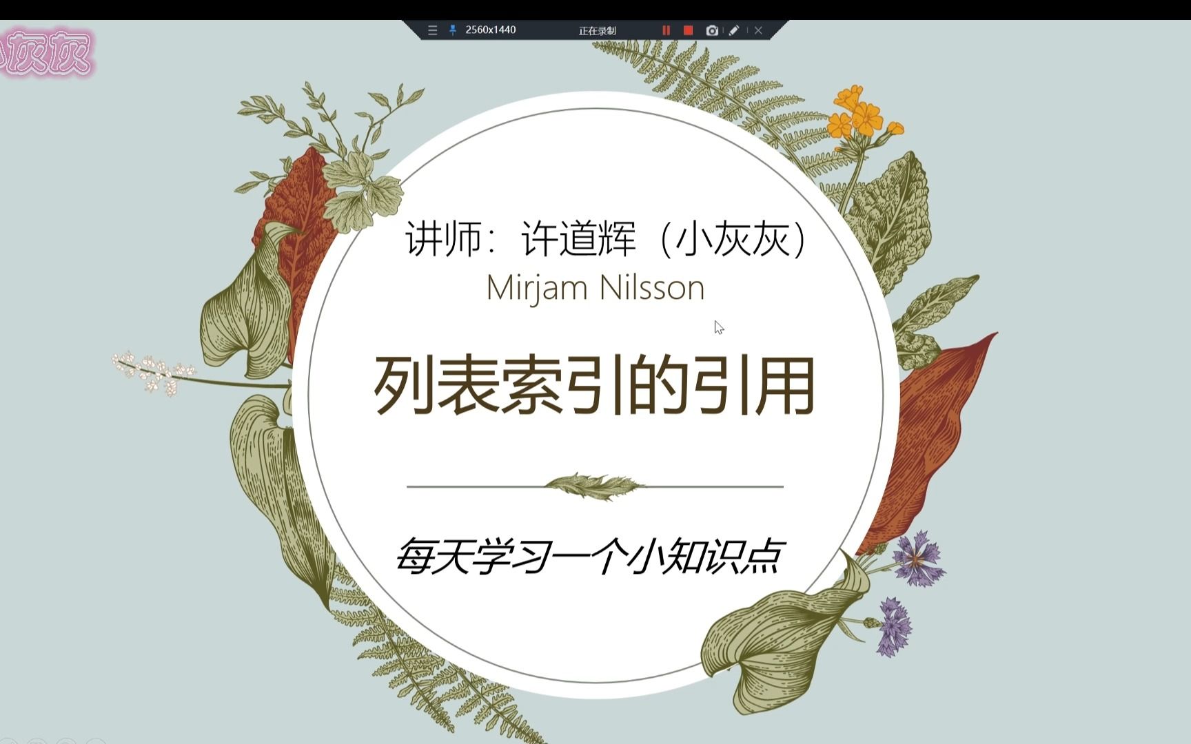 计算机基础:列表索引的引用