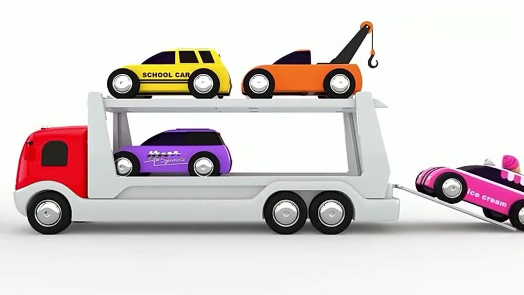 漂亮的卡通汽车 看动画学颜色 创意卡通英语早教英语 儿童玩具