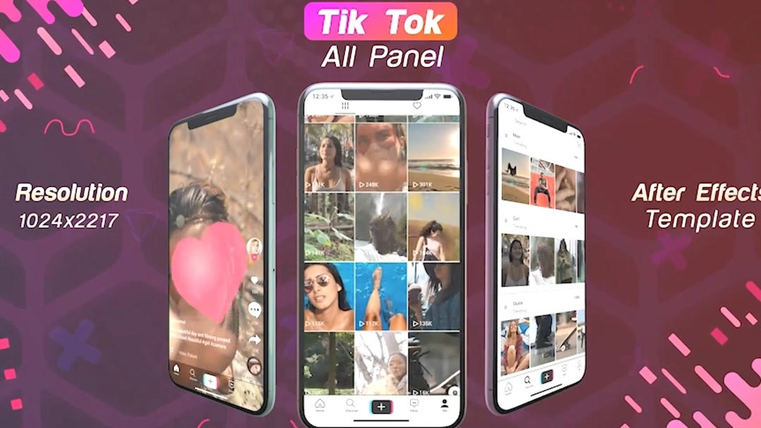 AE模板-个人抖音介绍抖音自动翻页播放点赞关注模板抖音博主介绍...