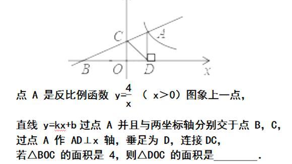 初中数学:求反比例函数中三角形的面积 中考真题巩固
