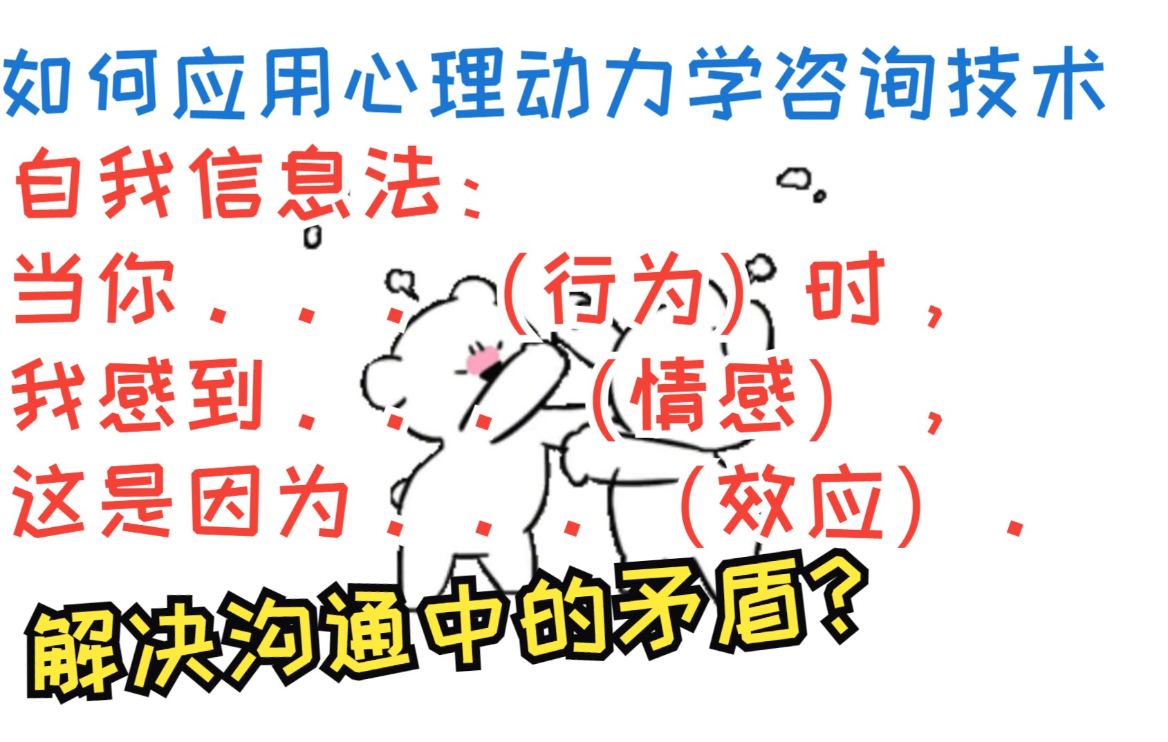 如何应用心理动力学咨询技术“自我信息法”解决沟通中的矛盾?