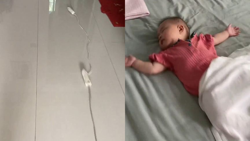 家中停电,硬核爷爷将风扇接数个排插连货车发电机,孙女安稳入睡