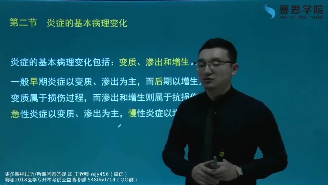2019医学专升本赛思教育病理学第3章炎症第2节症的基本病理变化