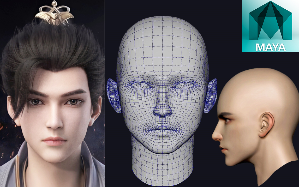 【Maya人物建模】从拉box开始教你,制作动漫人物3D模型,《完美世界...