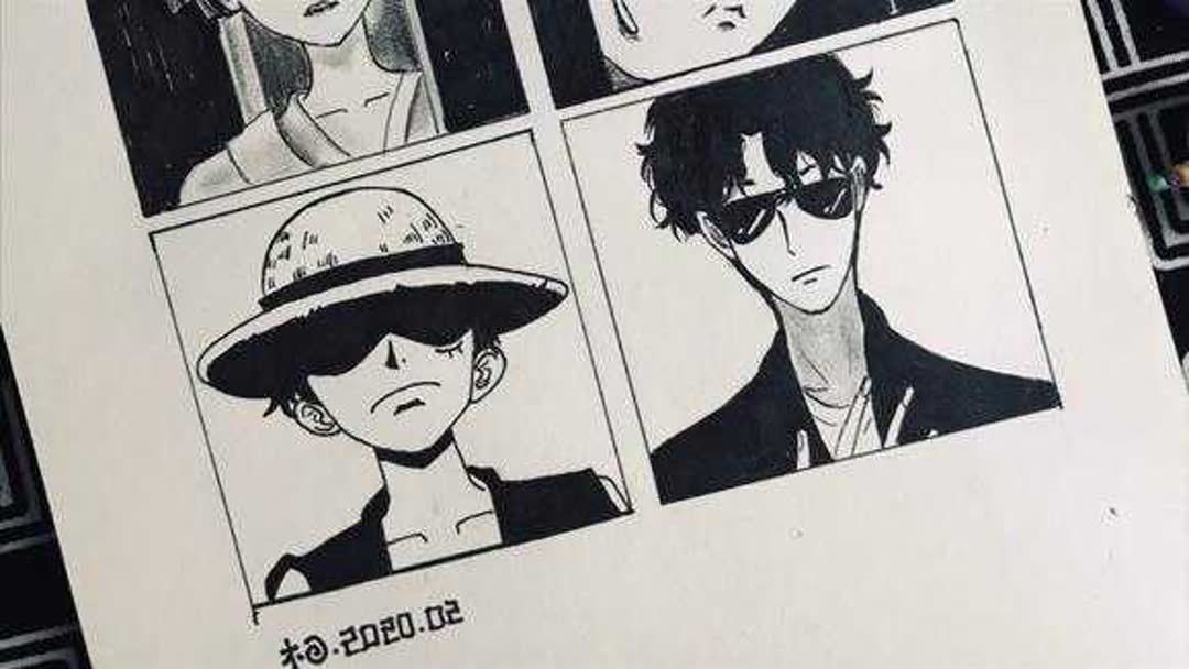 【坚持画画NO.17】路飞真是一个集帅气可爱又正能量的宝藏男孩