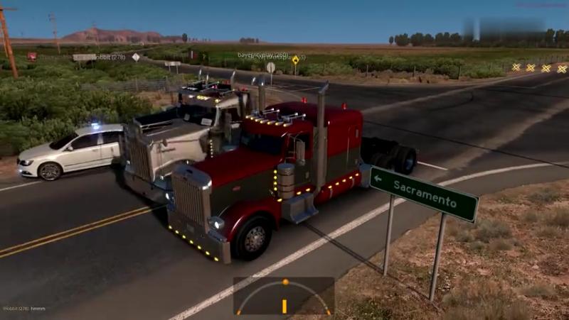 美国卡车模拟器-多人-滑稽的时刻和白痴在路上1