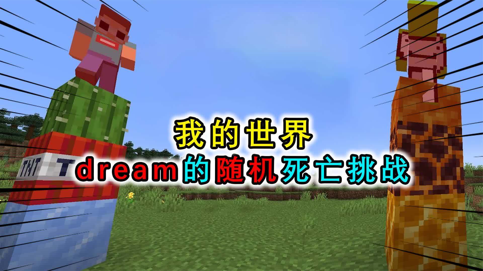 我的世界:dream的趣味挑战,随机阵亡挑战,难度全看脸