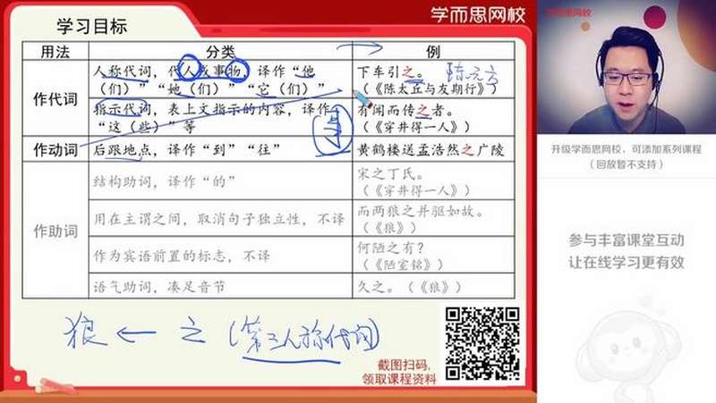 初一语文同步课《语文:文言核心虚词“之”(一)(回放)》