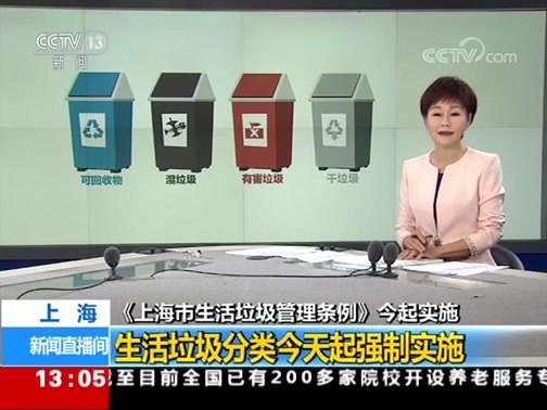 [新闻直播间]《上海市生活垃圾管理条例》今起实施 生活垃圾分类今天...
