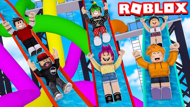 Roblox欢乐水上乐园!紧张刺激!体验超高空滑滑梯