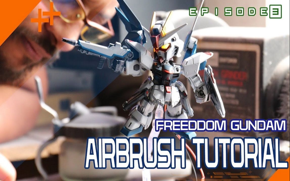 【Otaku Builder】SD自由高达 喷漆+LED灯