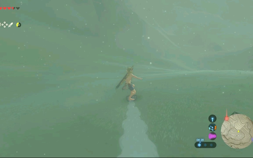 【塞尔达传说旷野之息】半裸林克在线滑雪