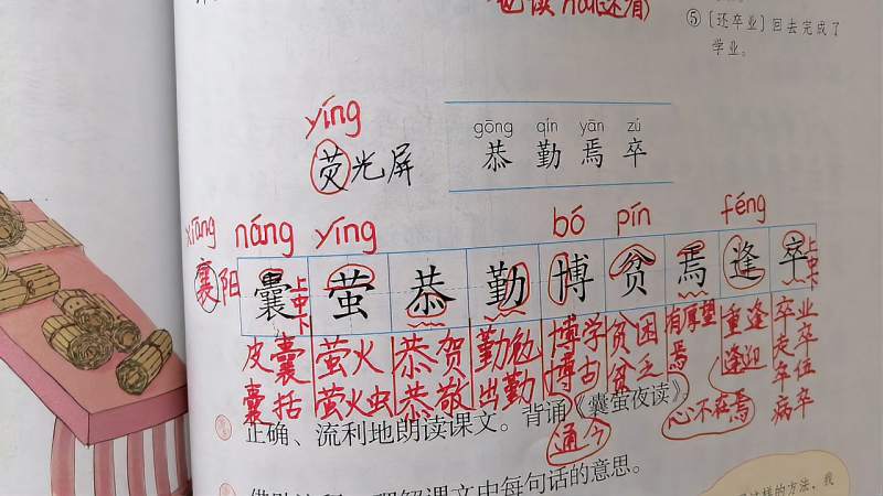 四年级语文下《22 文言文二则》:《囊萤夜读》用这种方法背得快