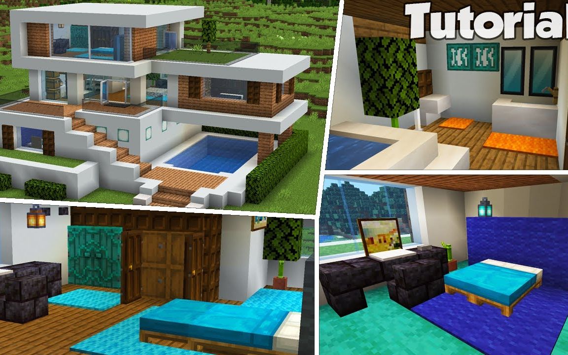 【建筑教程】带你建造一个大型现代别墅#32 - 内饰篇