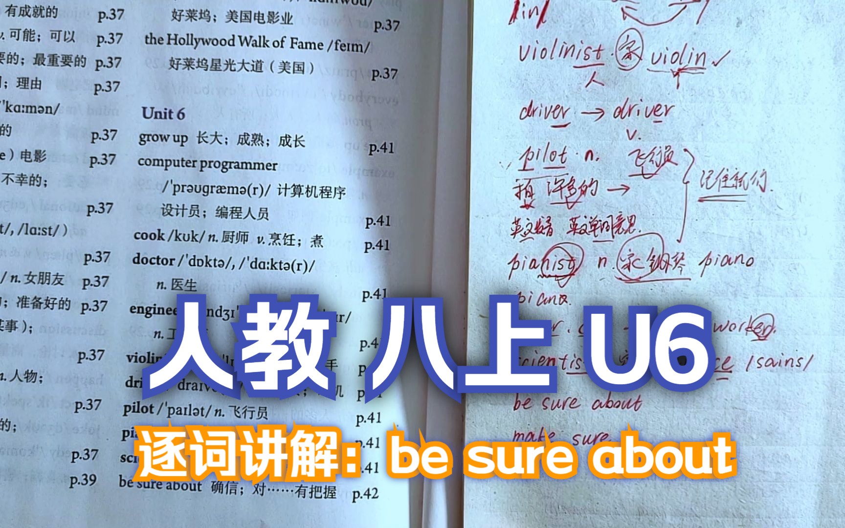 人教版 八上 U6 逐词讲解(十一)be sure about