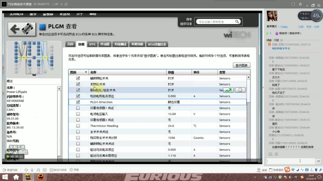 四维汽车培训 | 电动尾门数据流分析