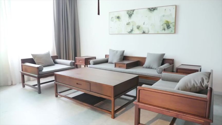 有清堂新中式沙发椅黑胡桃实木客厅休闲单人位罗汉床复古禅意家具