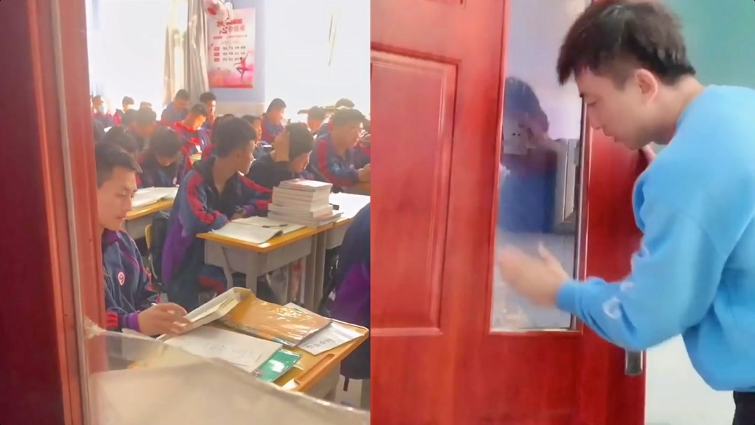 班主任教室贴太阳膜观察学生:里面看不见外面,外面能看到里面