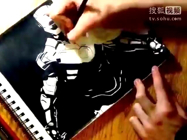 彩色铅笔画逼真的彩色铅笔钢铁侠(雅墨画室)