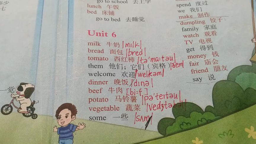 闽教版四年级上册第六单元单词
