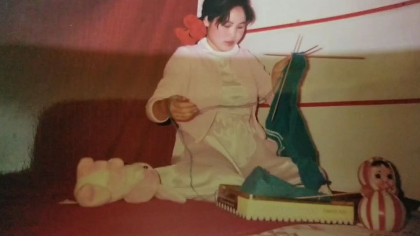 女儿成长路,妈妈的编织人生。胶片记录91~99年部分编织作品