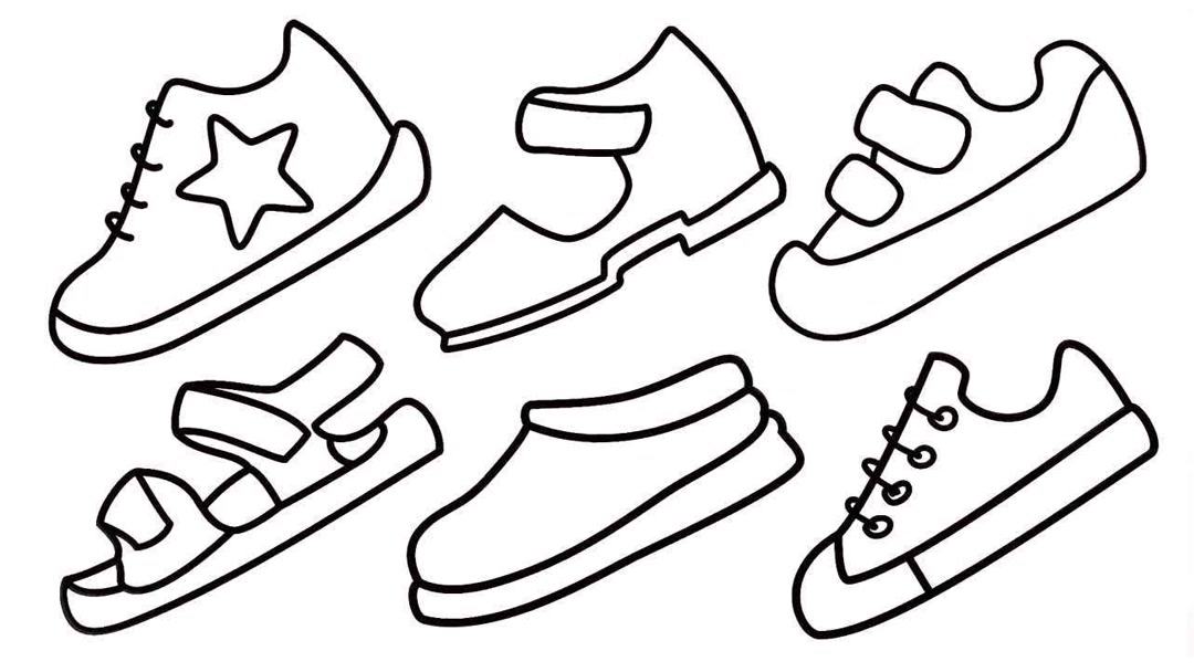 简笔画涂色游戏 儿童启蒙填色绘画漂亮鞋子
