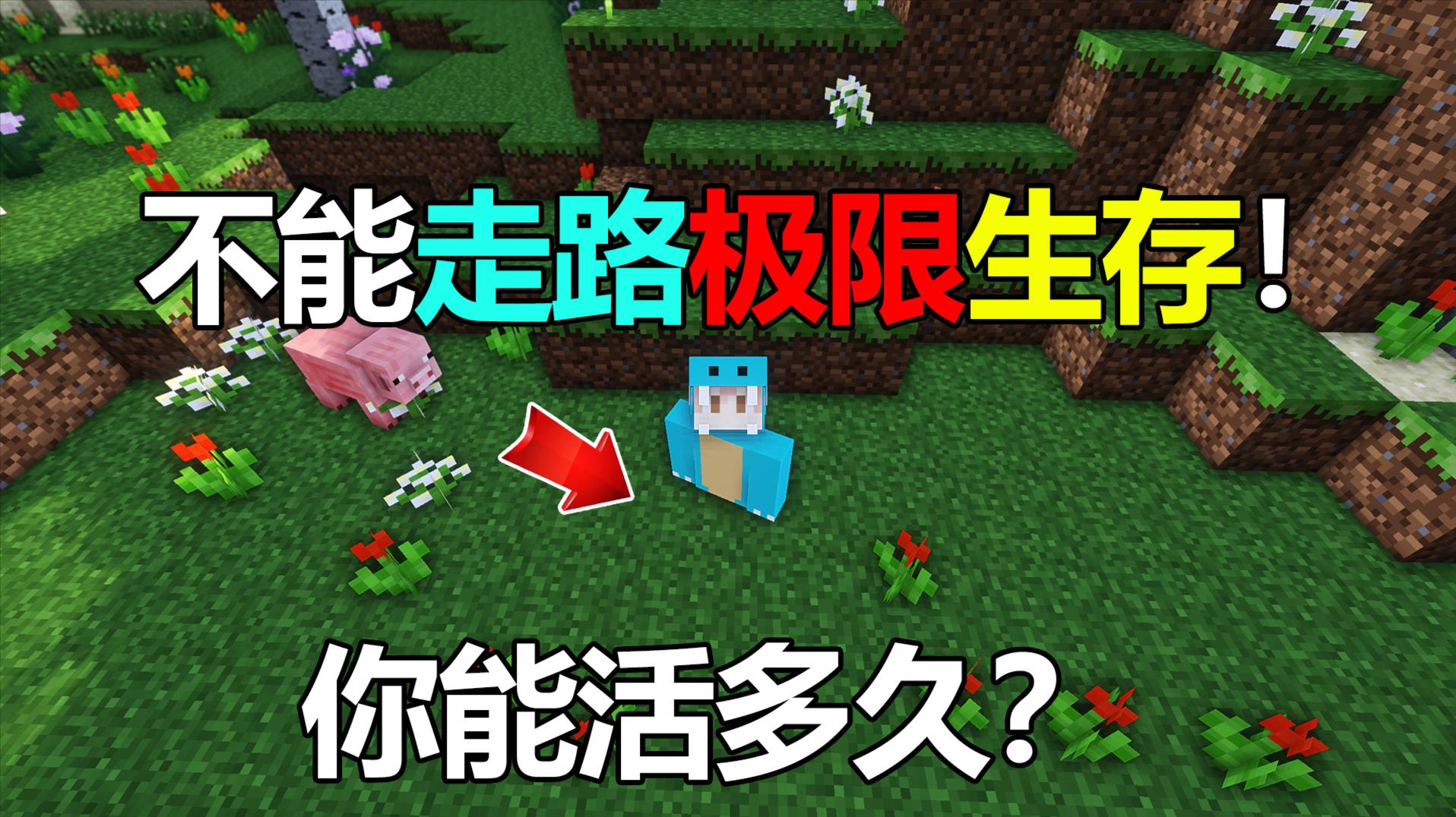 我的世界:不能走的极限生存!我能活多久?