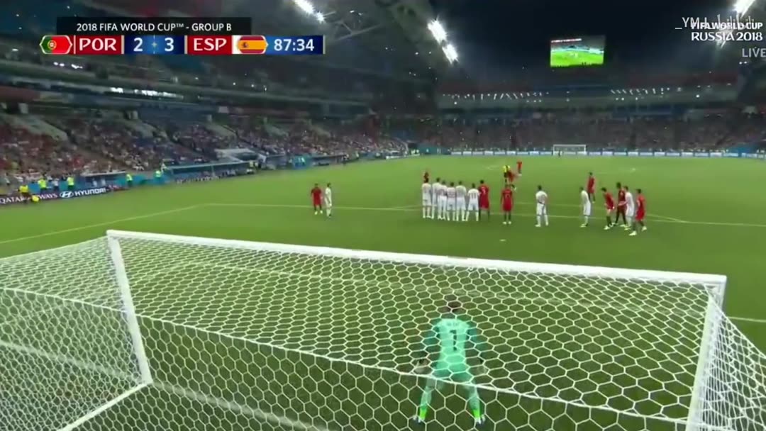 整合C罗绝平西班牙任意球全镜头 英语解说1080p无bgm