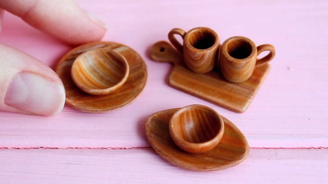 迷你世界DIY:迷你仿木餐具