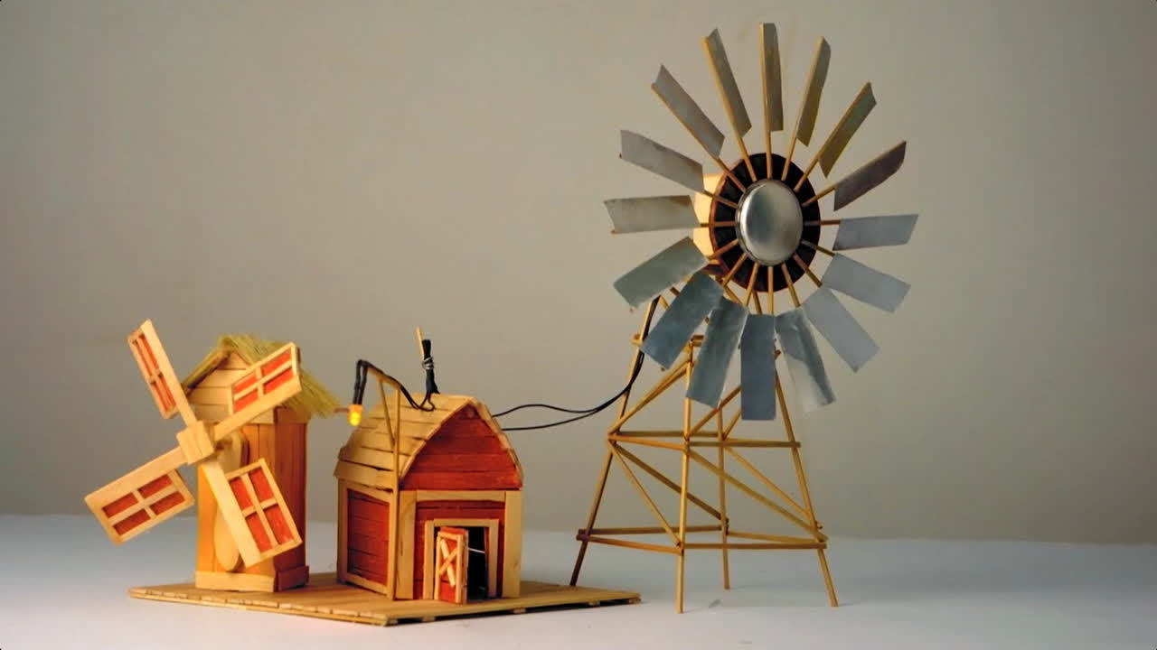 趣味小实验,DIY制作风力发电机模型!